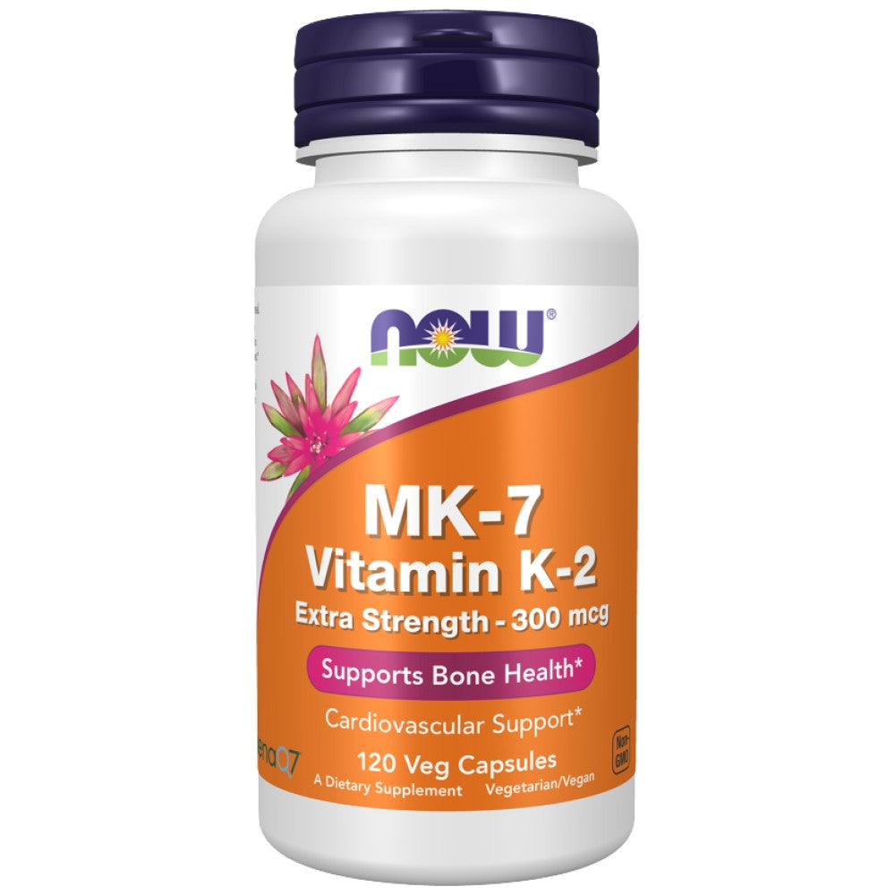 MK-7 Vitamin K-2 300 mcg | Extra Strength MenaQ7® - 120 капсули NOW ...
