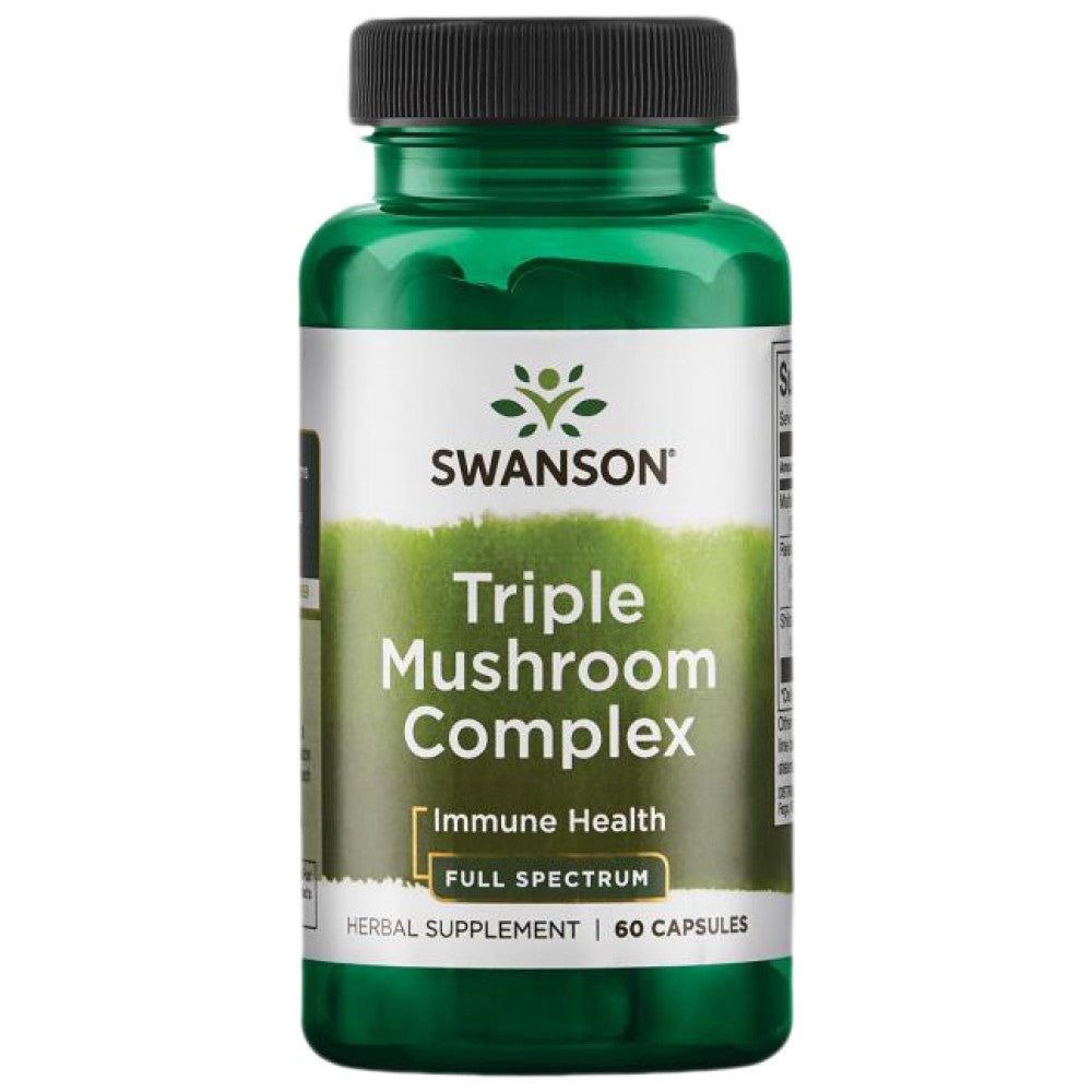 Triple Mushroom Complex 600 mg - 60 капсули Swanson - Топ Цена
