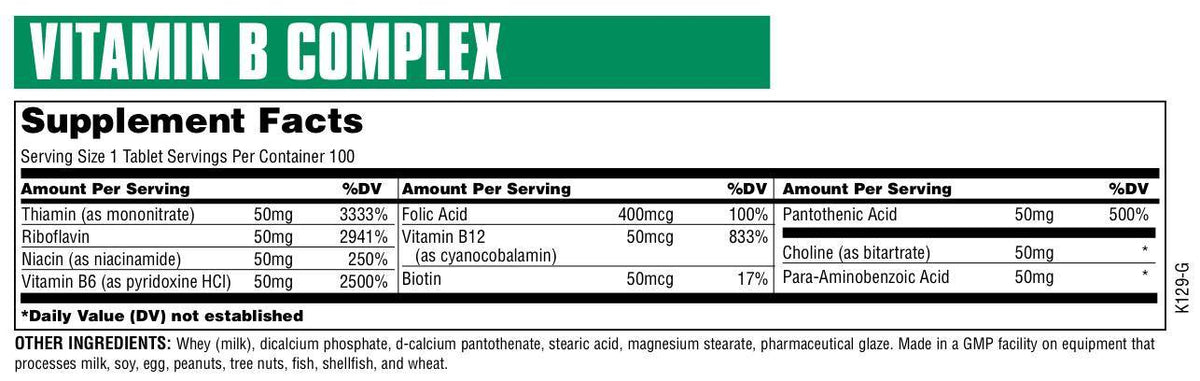Vitamin B Complex 100 Tablets